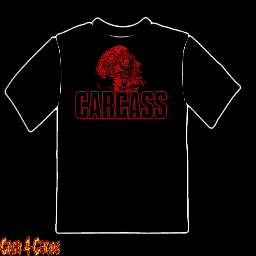 Carcass Red Logo Design Tee Cash 4 Chaos
